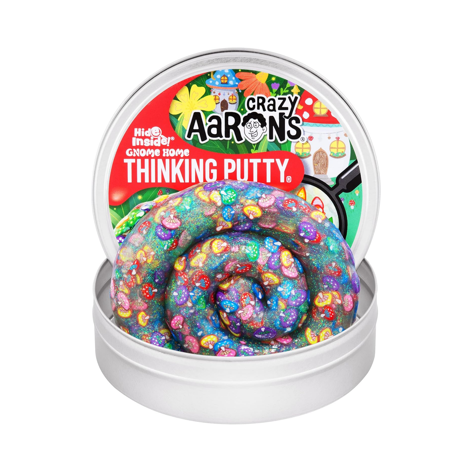 Crazy Aaron's Hide Inside! Gnome Home Thinking Putty, 4" Tin with 90g ...