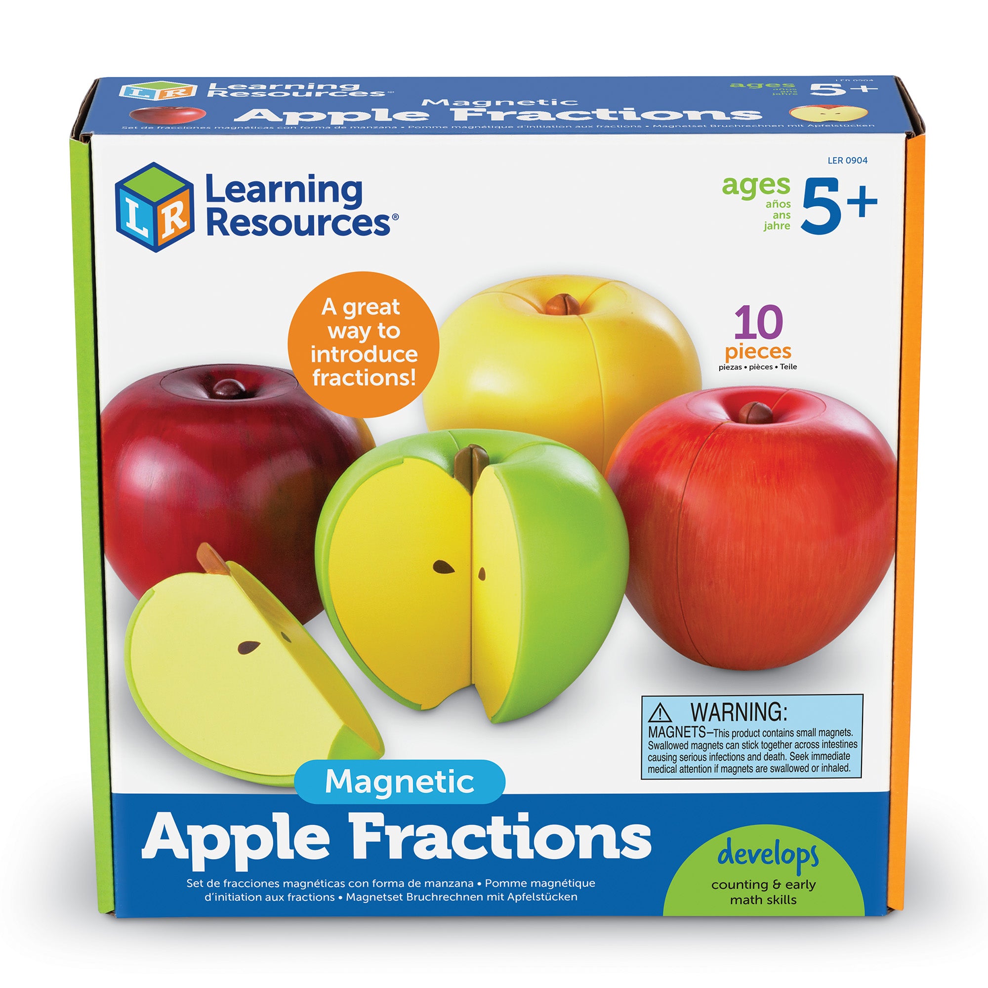 Learning Resources Magnetic Apple Fractions, Hands-On Learning Tool fo ...